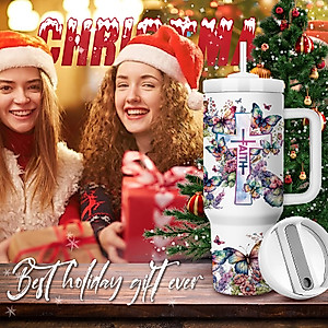 Equoza Christian Gifts for Women,40oz Tumbler with Lid and Straw Travel Coffee Mug Christian Affirmations Stainless Steel Double Wall Vacuun Insulated Cup (Pack of 1)