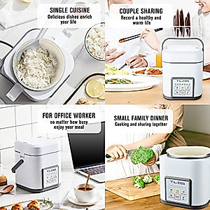 TLOG Mini Rice Cooker 2.5 Cups Uncooked, Healthy Ceramic Coating Portable Rice Cooker, 1.2L Travel Rice Cooker Small for 1-3 People, Personal Rice maker, Food Steamer, 12 Hours delay timer, Multi-cooker for Grains, Oats