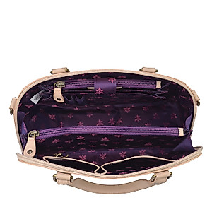 Anuschka Women’s Hand Painted Genuine Leather Mini Double Zip Travel Crossbody - Rainbow Birds