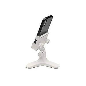 WeatherTech DeskFone Two View White Universal Phone Holder for Flat Surfaces, Office, Kitchen, Nightstand - White Plastic Knobs