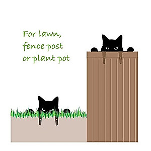 OYMOMYO Metal Yard Art Decor Garden cat Statue, Black cat Statue Decoration Outdoor Garden Ornaments Silhouette décor Cat Gifts for Cat Lovers Spring Decor Outdoor Statues