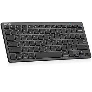 Arteck Ultra-Slim Keyboard Compatible with iPad 10.2-inch/iPad Air/iPad 9.7-inch/iPad Pro/iPad Mini, iPhone and Other Bluetooth Enabled Devices Including iOS, Android, Windows, Black