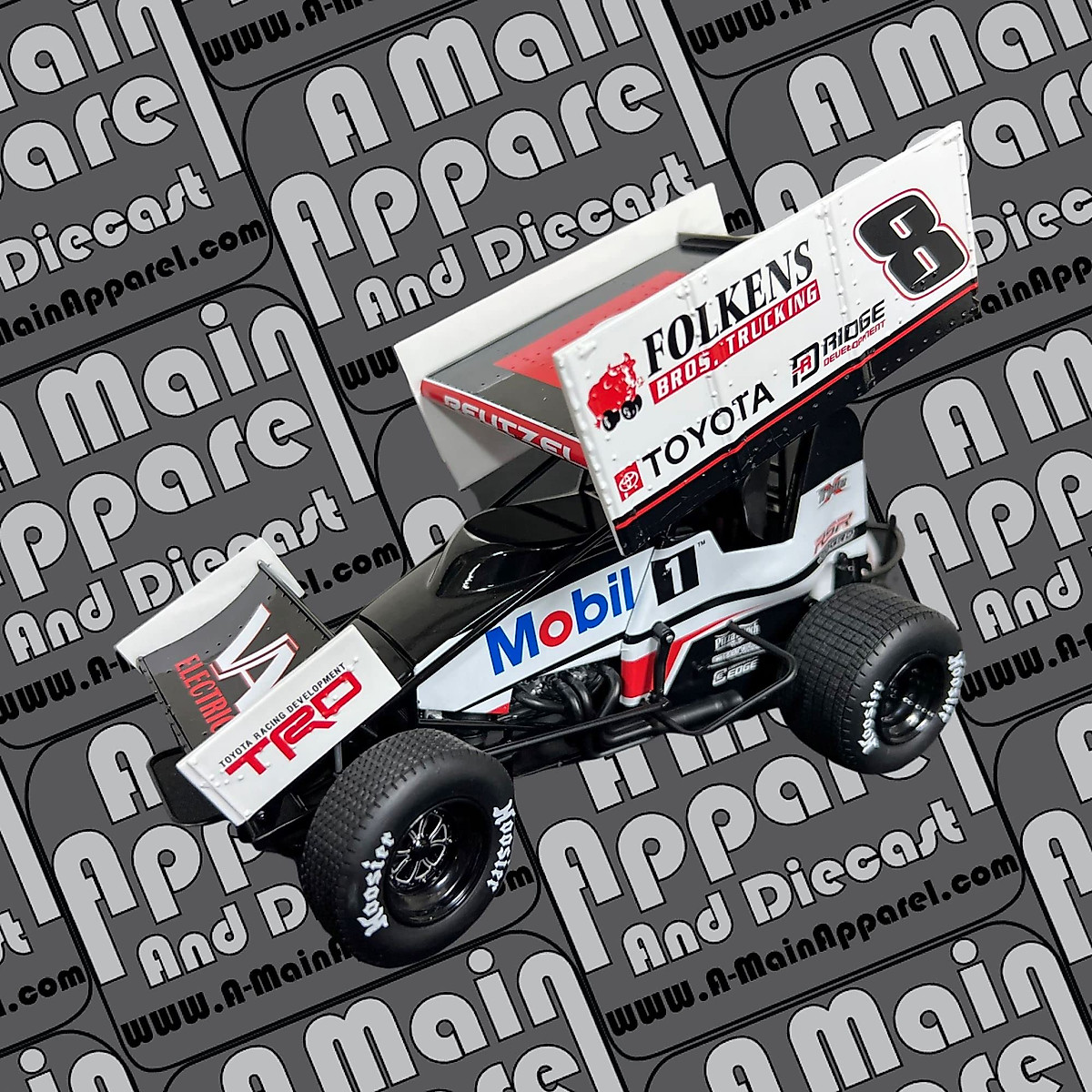 Winged Sprint Car #8 Aaron Reutzel Mobil 1" Roth Motorsports World of Outlaws (2022) 1/18 Diecast Model Car by Acme A1822015