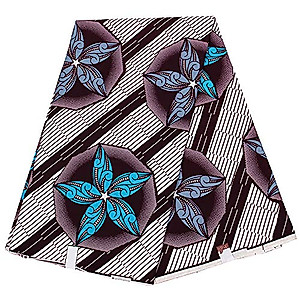 African Fabric 6 Yards BintaRealwax 100% Cotton Ankara Fabric for Party Dress 40FS1394