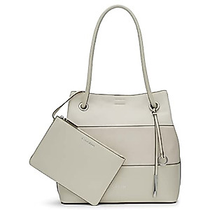 Calvin Klein Gabrianna Novelty North/South Key Item Tote, Cherub White Mixed