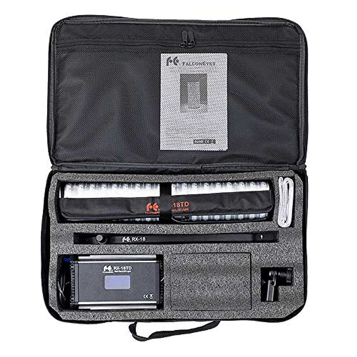 Falcon Eyes Bi-Color RX-18TD Kit Bi-Color Flexible LED Photo Light + RX-18OB Extended Softbox + RX-18SBHC Honeycomb Grid Softbox