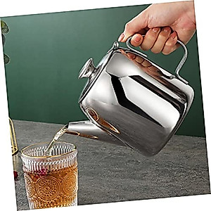 NOLITOY 1pc ounce teapot coffee pot for camping metal stock tank stainless steel water jug vinegar serving bottle bacon grease container stovetop kettles Heating Teakettle Strainer Kettle