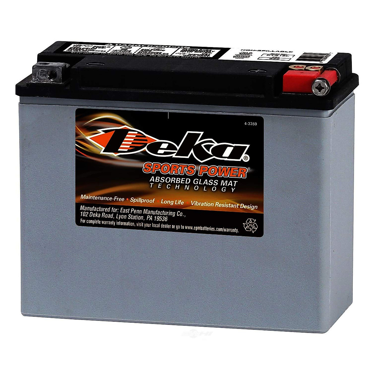 Deka ETX18L Powersports AGM Battery - 100% NEW