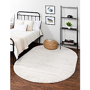 Unique Loom Solo Collection Area Rug - Calabasas (3' 3" x 5' 3" Oval, Ivory)