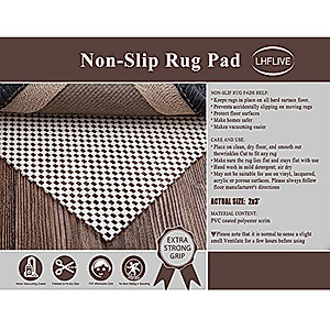 LHFLIVE 2' x 3' Non-Slip Area Rug Pad Extra Thick Pad for Any Hard Surface Floors, Keep Your Rugs Safe and in Place