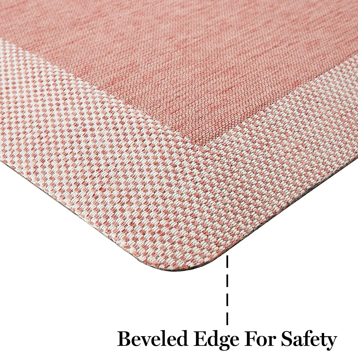 Martha Stewart Mira Modern Heathered Anti-Fatigue Air-Infused Kitchen Mat, Spice Red, 19.6"x39"