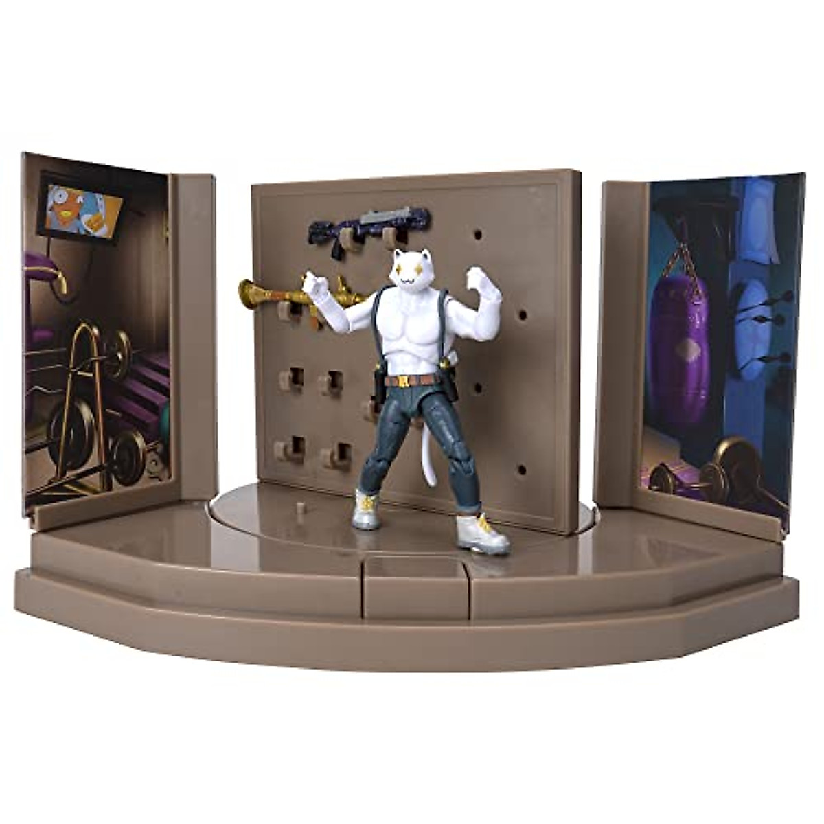 FORTNITE Meowscles Agent’s Room Featured Playset with Two 4-inch Articulated Figures Plus Weapons and Accessories
