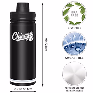 ANTKING Chicago Tumbler Travel Mug Coffee Cup Custom Name Number for Men Women Youth Gifts