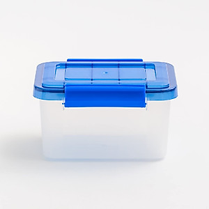 IRIS USA 5Pack 6.5qt WEATHERPRO Airtight Plastic Storage Bin with Lid and Seal and Secure Latching Buckles
