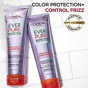 L'Oreal Paris EverPure Sulfate Free Frizz-Defy Conditioner, with Marula Oil, 8.5 Fl; Oz (Packaging May Vary)