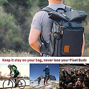 JAKPAK Compatible with Google Pixel Buds 2 Case Cover [Front LED Visible] Shockproof Protective Case with Keychain Secure Lock Design Hard PC Case Cover for Pixel Buds 2 2020 Black