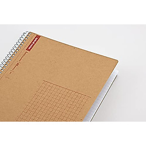 Maruman SPIRAL NOTE BASIC 8.58 x 11.69 inches (A4) after detached, 5mm dot grid, 80 Sheets (N005ES),White