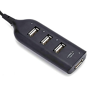 FDBV USB 2.0 Hi-Speed 4-Port Splitter Hub for PC Notebook High Speed Computer (Black)