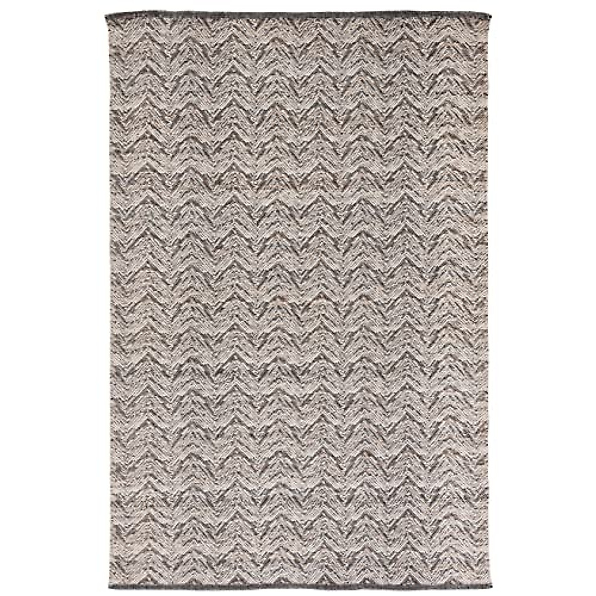 Safavieh Kilim Collection 3' x 5' Beige/Black KLM729B Flat Weave Contemporary Chevron Wool Area Rug