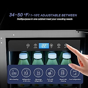 kanabella 15" 100 can Commercial Grade Built-in Indoor Outdoor Beverage Fridge with Glass Door Under Counter or Freestanding Beverage Fridge with Large Capacity