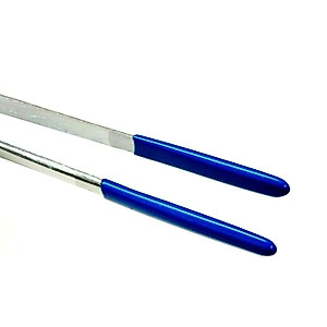 12 Inch Tweezer with PVC Rubber Tips Coated Straight Flat Tip Stainless Steel Forceps Steam Ultrasonic Cleaning Tweezer | Non-Marring | Good Grip | Jewelry | Hobby Crafts Industrial Electronic By JTS