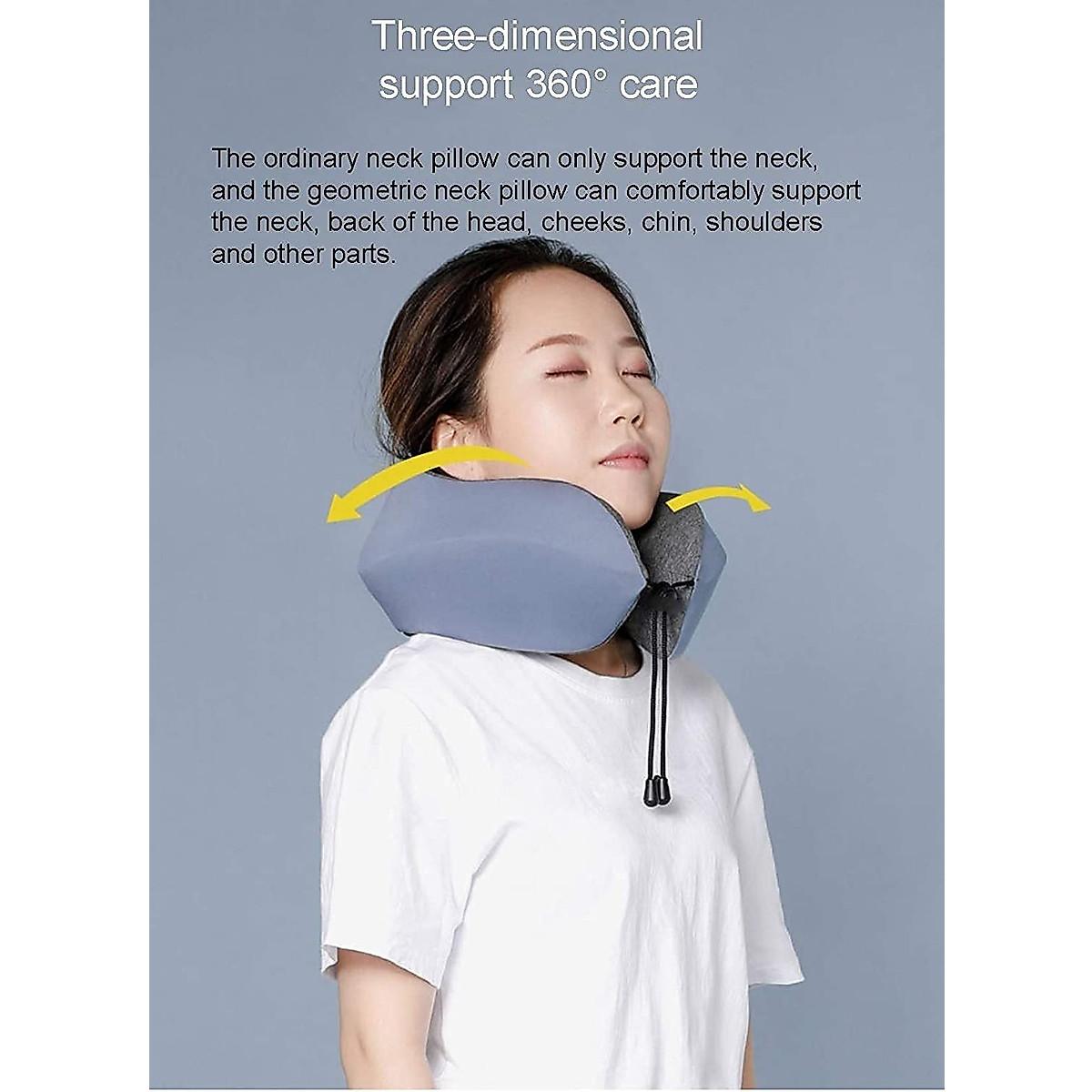 NCRD Travel Pillow - Memory Foam Neck Pillow Support Pillow, Support Cushion U Shaped Portable Travel Pillow for Kids Adults Aircraft Car Train Office