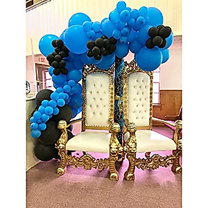 10inch Pearl Dark Blue Pearl Black Balloons 100pcs Perfect for Birthday Party Bridal Baby Shower Engagement Wedding Party Decor (Blue)