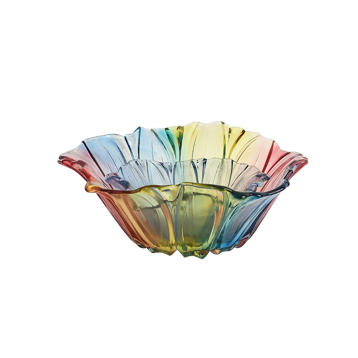 YITONGDA 2-Pack,11.8-inch 7.5-inch,Colorfu Glass Fruit Bowl,Candy Bowl,Snacks Bowl,Salad and Vegetables Bowl for Home and Kitchen,Country Style