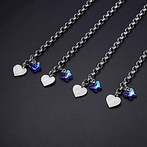 IEFWELL Girls' Charm Bracelets - Butterfly & Heart Initial C Bracelets for Teenage Girls' Gifts