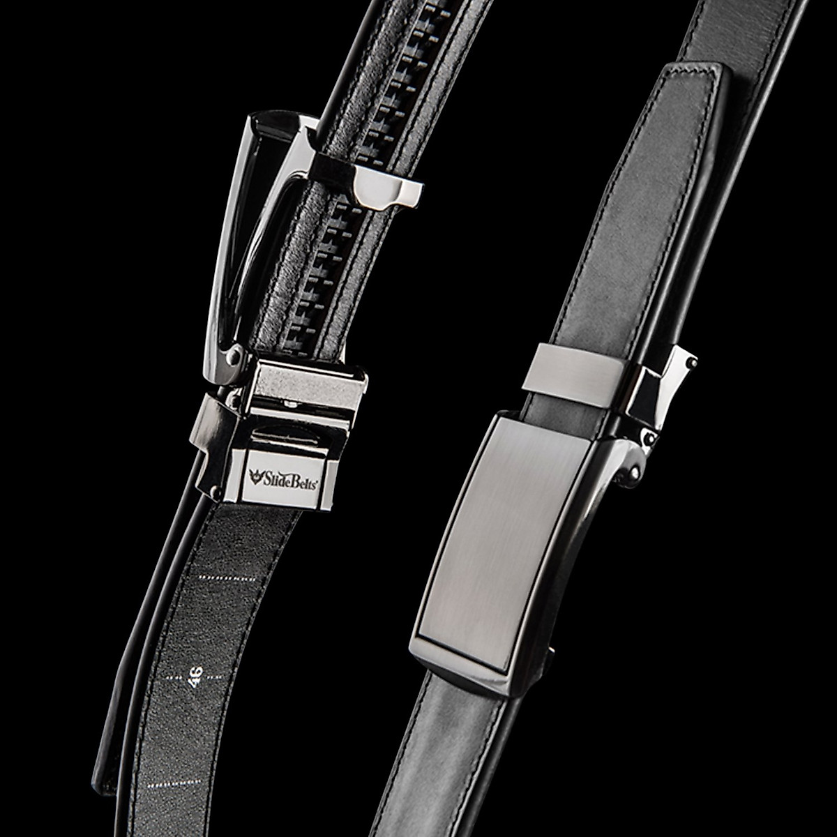 SlideBelts Full Grain Leather Belt (Cognac with Gold Buckle, Up to 44")