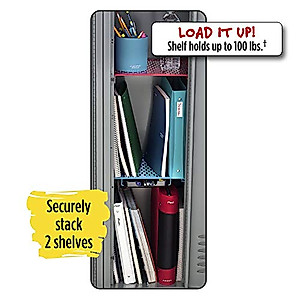 Five Star Locker Accessories, Locker Shelf, Extra Tall, Holds up to 100 pounds. Fits 12 inches Width Lockers, Teal (73325)