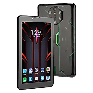 PUSOKEI 7in Android Tablet PC, Dual SIM Calling Tablet, 4GB RAM 32GB ROM, 8 Cores CPU, 1080P IPS Touch Screen, 5MP and 8MP Camera, 2.4G 5G WiFi, BT 5.0, Android 10.0(Bright Green)
