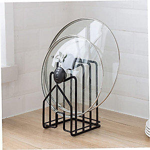 Eioflia Cutting Board Rack Holder,Chopping Board Organizer Stand Kitchen Pot Pan Lids Rack Organizer Flat Steel (Black) Chopping Board Rack, Pot Pan Lid Holder,Cutting Board Organiser, Stand