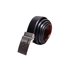 Masonic Men’s Belt - Leather Reversible Belt with Black & Tan Color Options - 2 Buckles for Every Occasion (Freemasonry Symbol & Mason Lettering) - Waist Size 42” & Under - Casual/Formal Men’s Belt