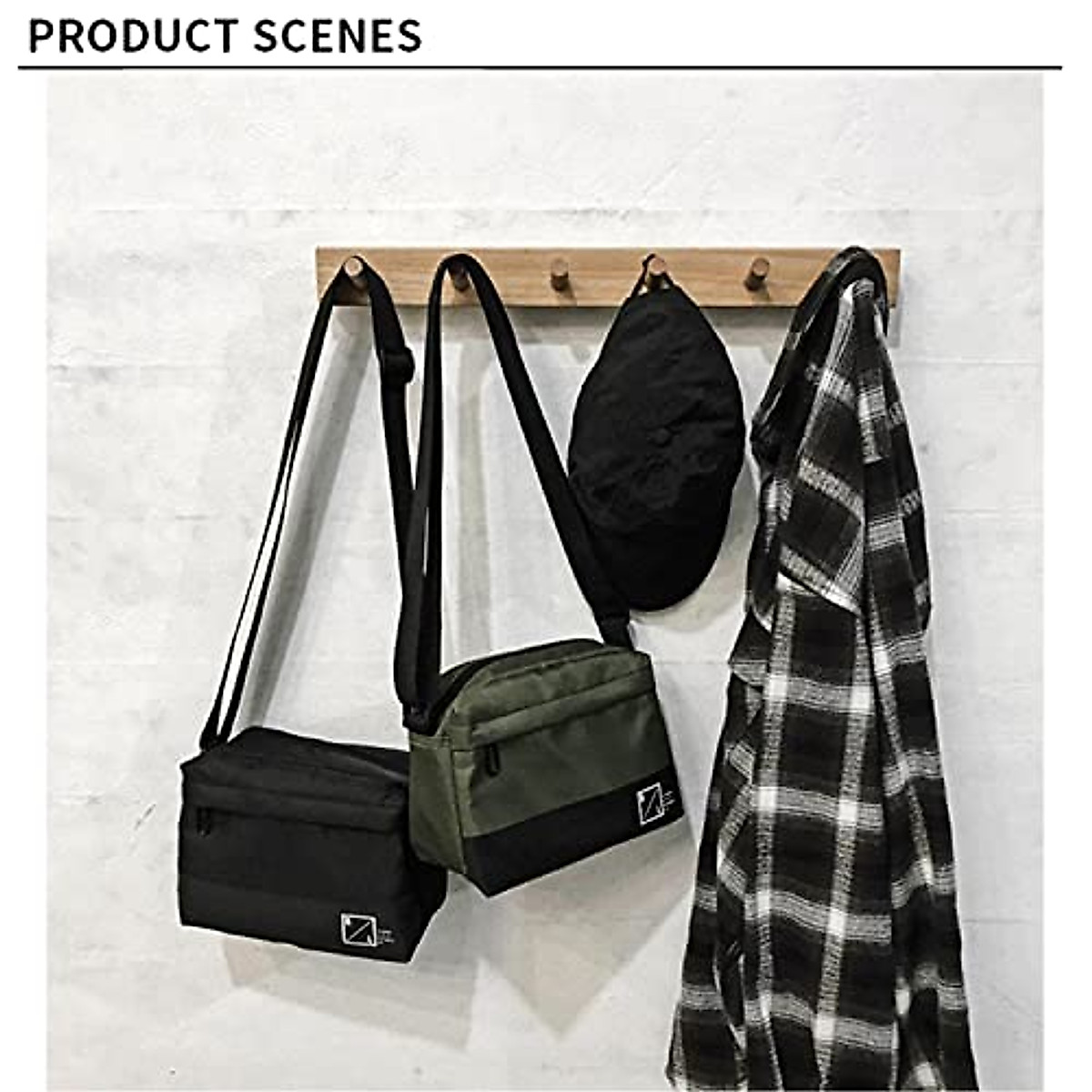 Joomengi Dasara Small Nylon Crossbody Bag for Women,Lightweight Shoulder Purse Casual Trendy Design Satchel (Black)