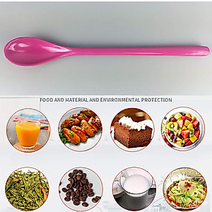 Goeielewe Set of 8 Mixing Spoon Melamine Long Espresso Spoons, Colorful Latte Spoon, Dessert Ice Cream Spoon, Cocktail Stirring Spoons for Coffee Dessert, 8.8-Inch (Mixed Color)