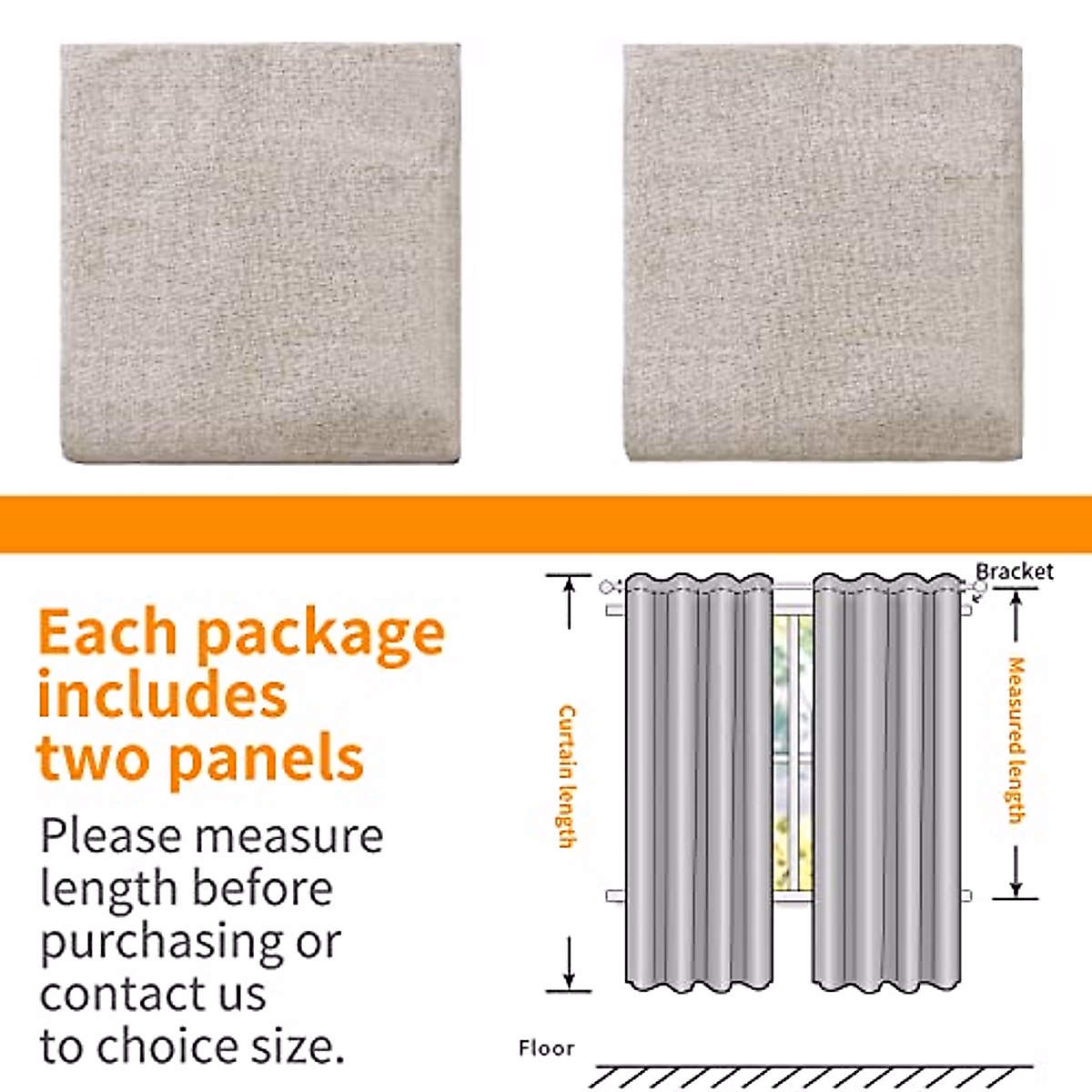 YoungsTex Linen 100% Blackout Curtains for Bedroom 63 Inches Length 2 Panels, Thermal Insulated Linen Textured Full Room Darkening Curtains for Living Room Back Tab and Rod Pocket, 52 X 63 Inch, Beige