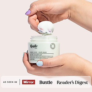 Remilia Hair Mask for Dry Damaged Hair and Growth - Deep Conditioning Hair Mask with Coconut Oil, Green Tea, Avocado, & Castor Oil - Hydrating & Soothing Vegan Protein Conditioner, 200ml