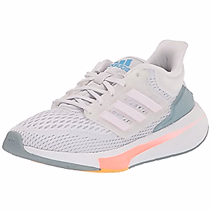 adidas Women's EQ21 Running Shoe, Dash Grey/Almost Pink/Acid Red, 8