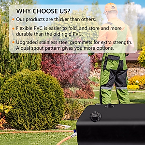 Aipudi Portable Water Tank, 30 Gallon Water Storage Container with 3/4'' PVC Spigot and Overflow Kit, Foldable Water Tank for Garden Water Catcher, Camping Emergency Water Storage Bladder, Black 110L