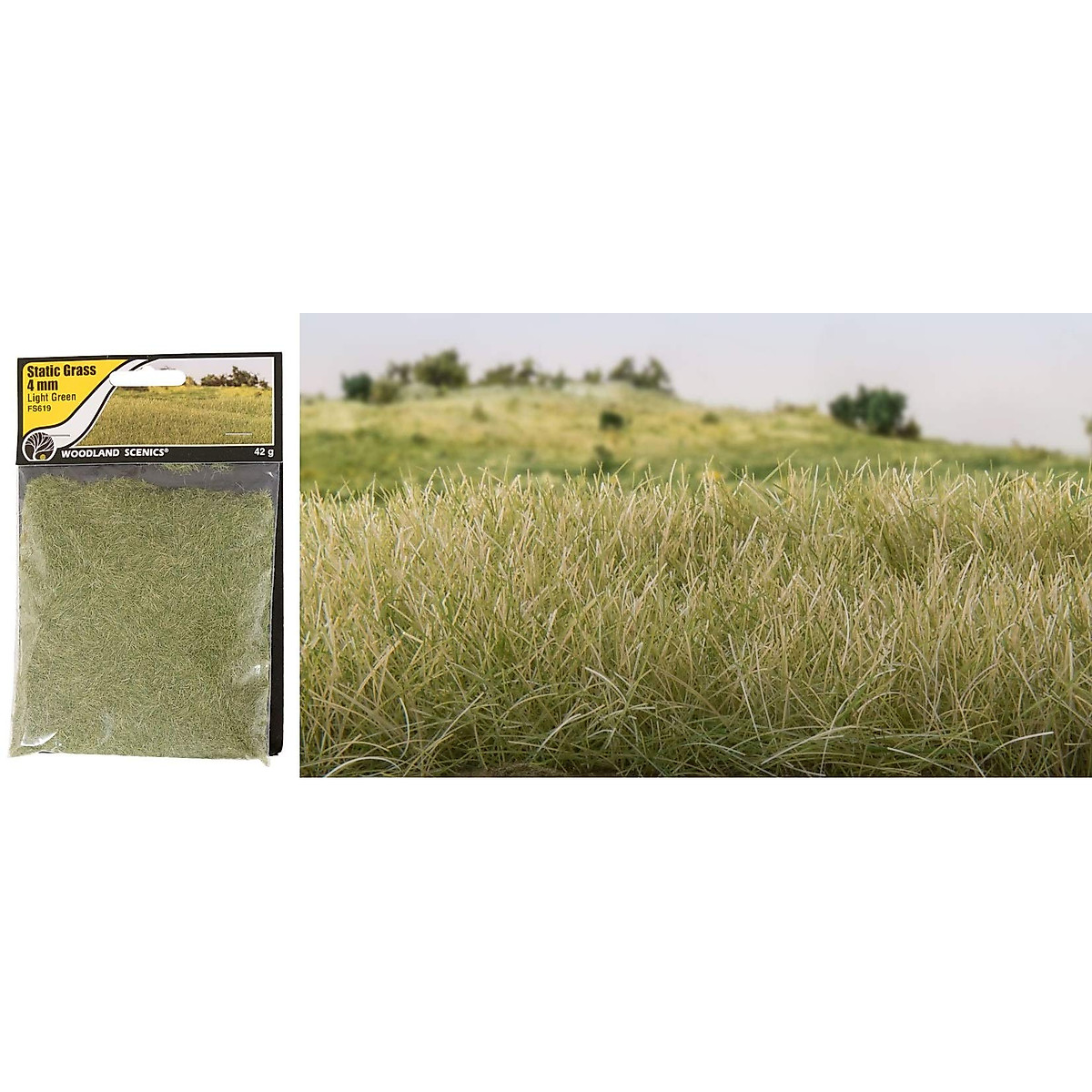 Woodland Scenics Static Grass, Light Green, Medium Green, and Dark Green, 4mm (Pack of 3) - with Make Your Day Paintbrushes