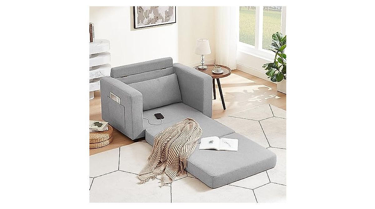 Convertible Sleeper Sofa Chair Bed for Small Spaces | Comfy Folding Couch
