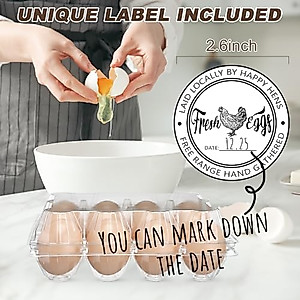 Zhanmai Plastic Egg Cartons for 12 Eggs with Sticker Labels Extra Large Duck Egg Tray Reusable Egg Container with Egg Carton Stickers Plastic Egg Holder for Refrigerator Family Market(120 Pcs)
