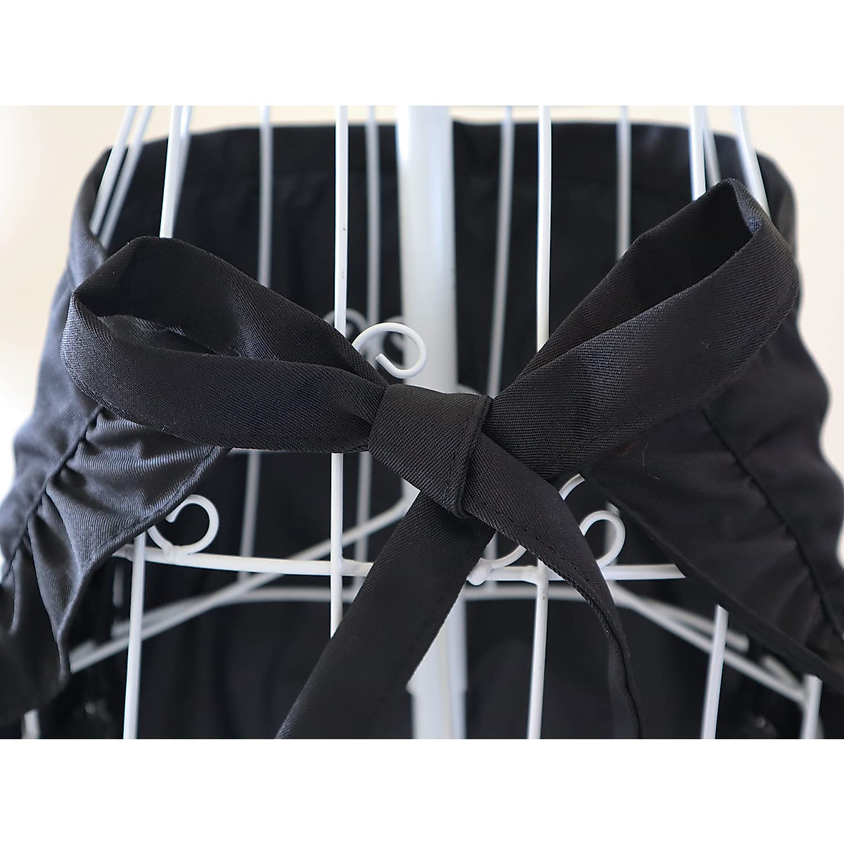 Black Waist Apron Vintage Ruffle Half Apron 1950s Retro Cute Apron for Women with Pocket
