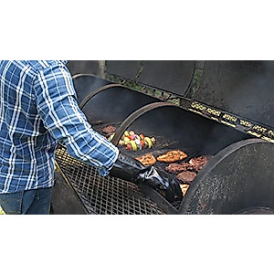 Artisan Griller BBQ & Smoker Gloves/Oven Mitt- Insulated Heat Resistant Grilling Fryer Kitchen Cooking Gloves. Great Barbecue Smoking Oyster Mitt–Long XL Waterproof, Oil and Fire resistant -(Size 10/XL – Black neoprene)