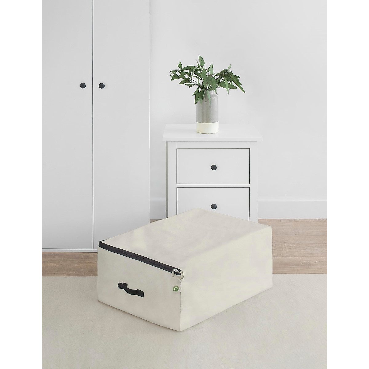 Canvas Storage Bags for Comforters and Blankets - X-Large Zippered Storage Bags for Blankets, Comforters, and Clothes - Easy Storage Under Bed, 100% Cotton, Breathable with Carrying Straps (2 Bags)