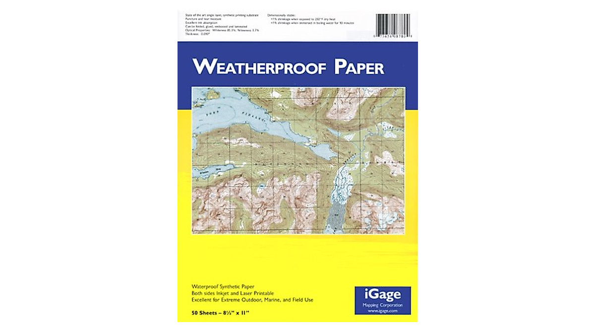iGage Waterproof Weatherproof Paper 8.5x11 - 50 Sheets for Outdoor Use