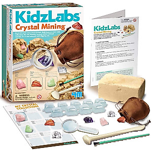 4M Kidzlabs Crystal Mining Kit, DIY Science Kit - Dig for gem Stones, For Boys & Girls Ages 5+