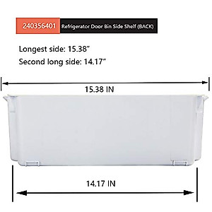 240356401 (Packs of 2) Durable refrigerator Door Shelf Replacement, Length 15.38", Compatible frigidaire Side Bin, Top 2 shelves on refrigerator side, Replac 240356402,240356406, 240356409