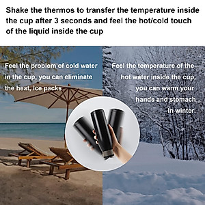 14 oz Travel Coffee Tumbler with Lid, Stainless Steel Double Walled and Vacuum Insulated Tumblers,Coffee Thermos Watter Bottle for Gift, Shake the Travel Coffe Mugto Get the Walls Cold/Hot(Black)